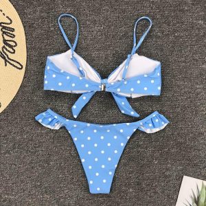 Blue Polka Dot Knot Bikini Set (Free Shipping) – Sunwise Swimwear